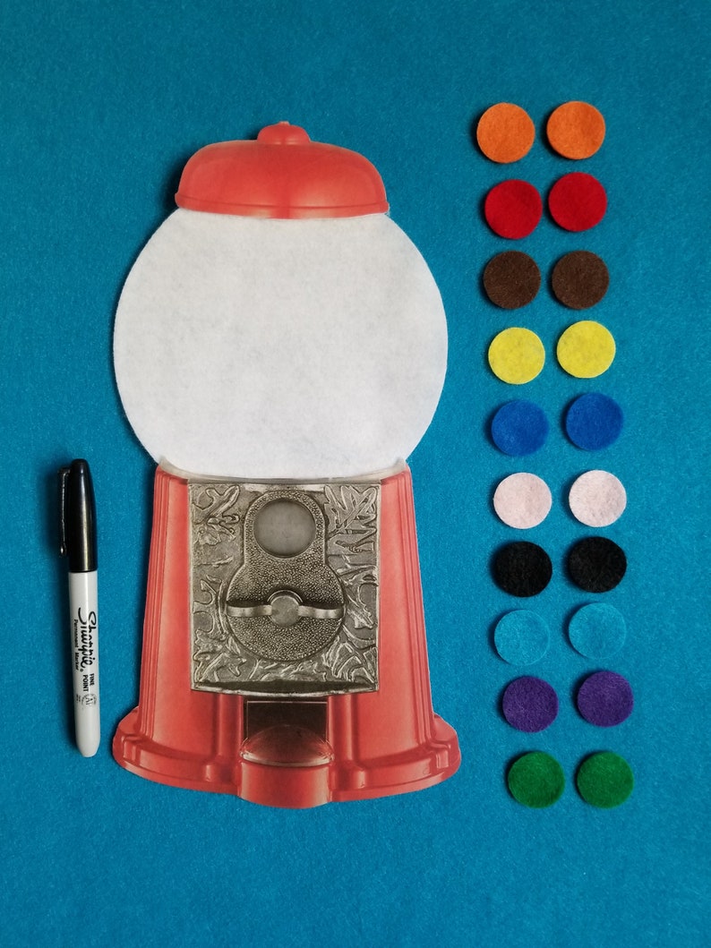 Math Kids Kit Felt Story//gumball in a Gumball Machine//matching ...