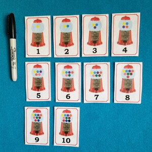 Math Kids Kit Felt Story//gumball in a Gumball Machine//matching ...