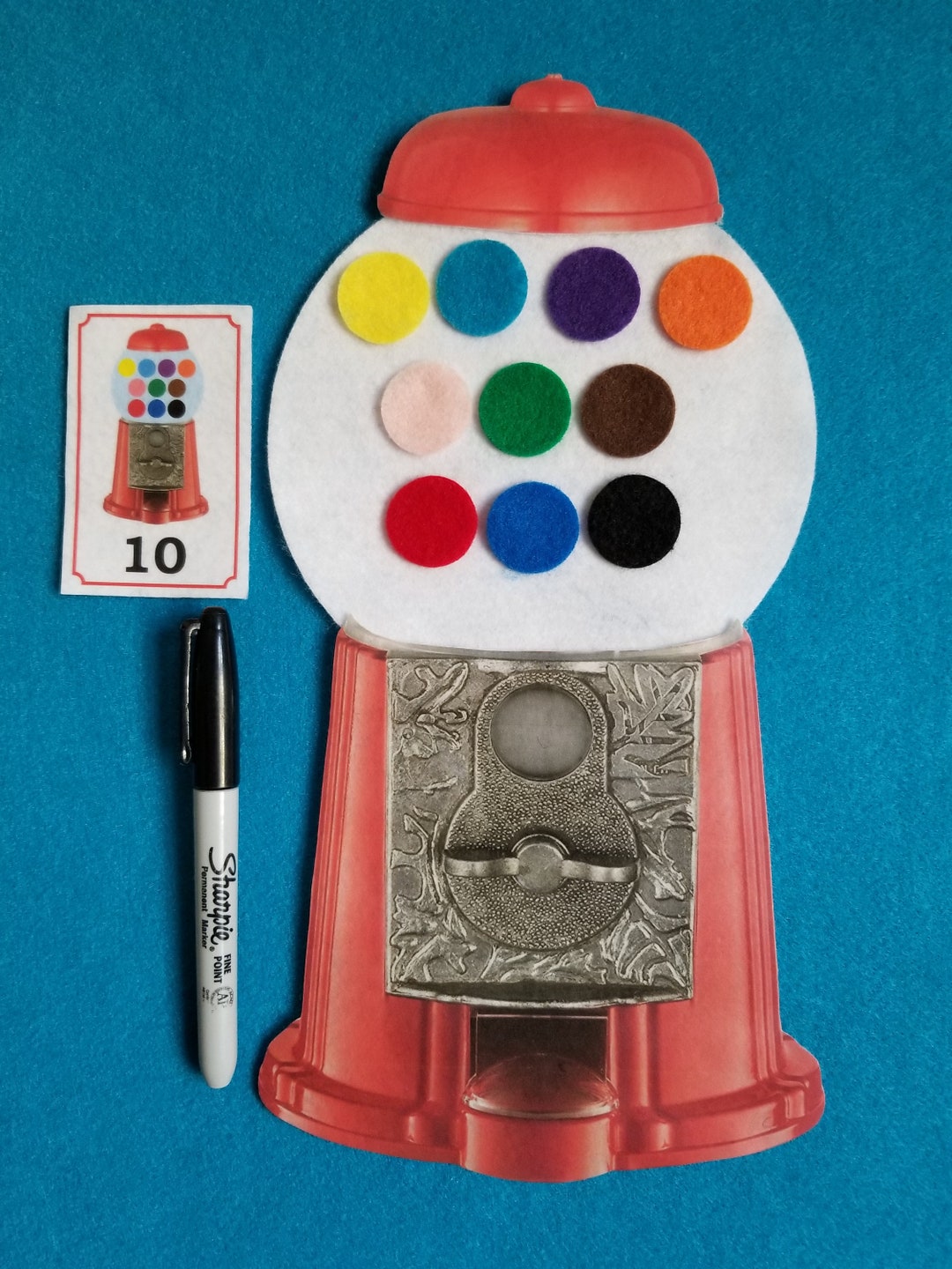Math Kids Kit Felt Story//gumball in a Gumball Machine//matching ...