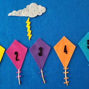 5 Little Kites Felt Stories//5 Kites Felt Stories//numbers Felt Stories ...