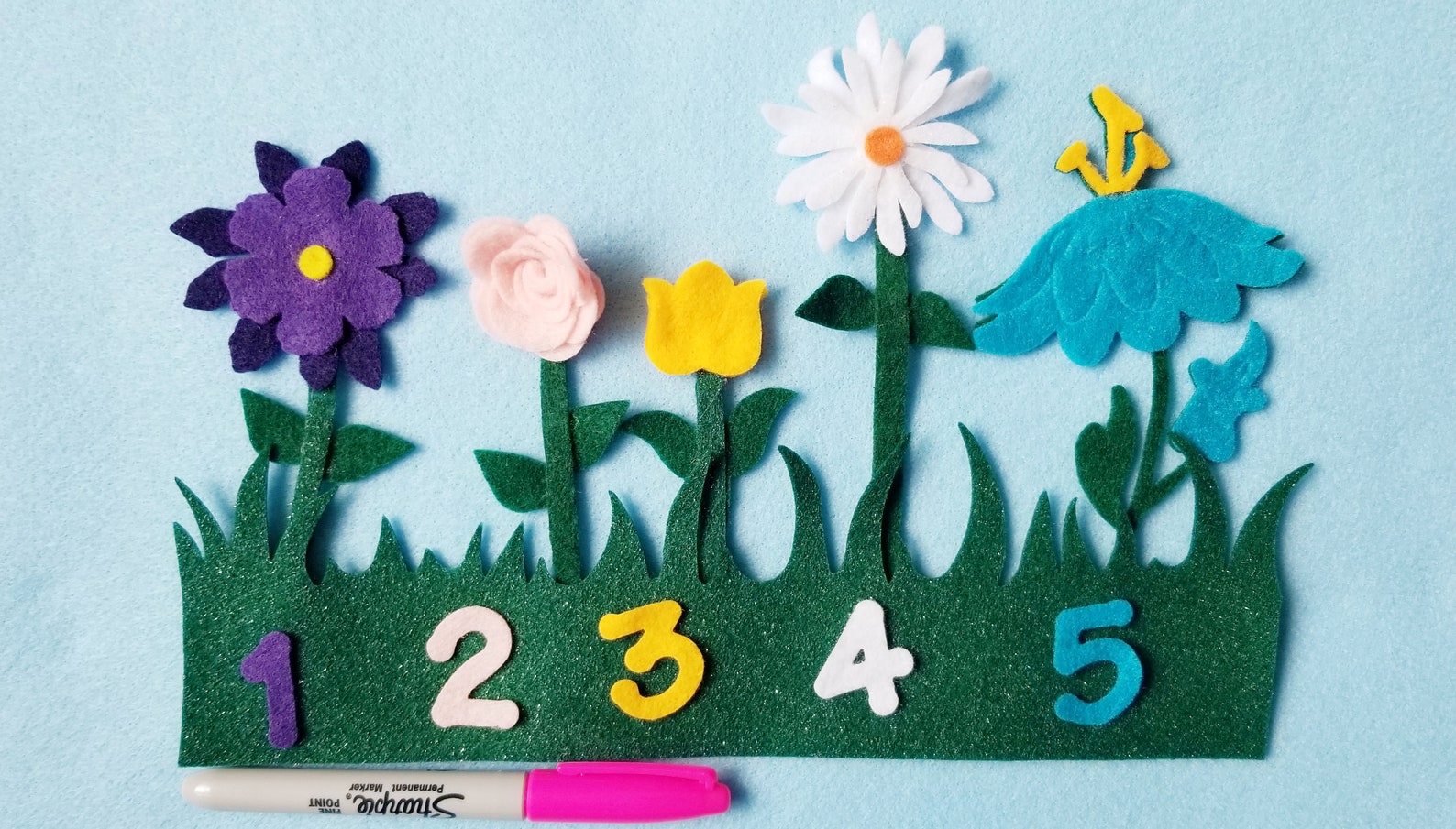 5 Little Flowers //felt Board Stories//flannel Board Stories//spring ...