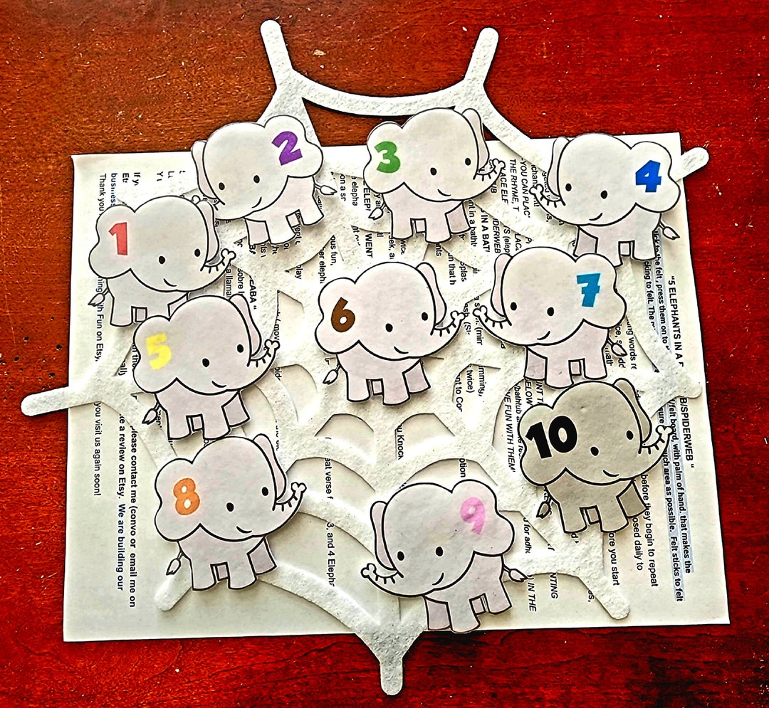 5 or 10 Elephants Went Out to Play//felt Stories//felt Board Stories ...