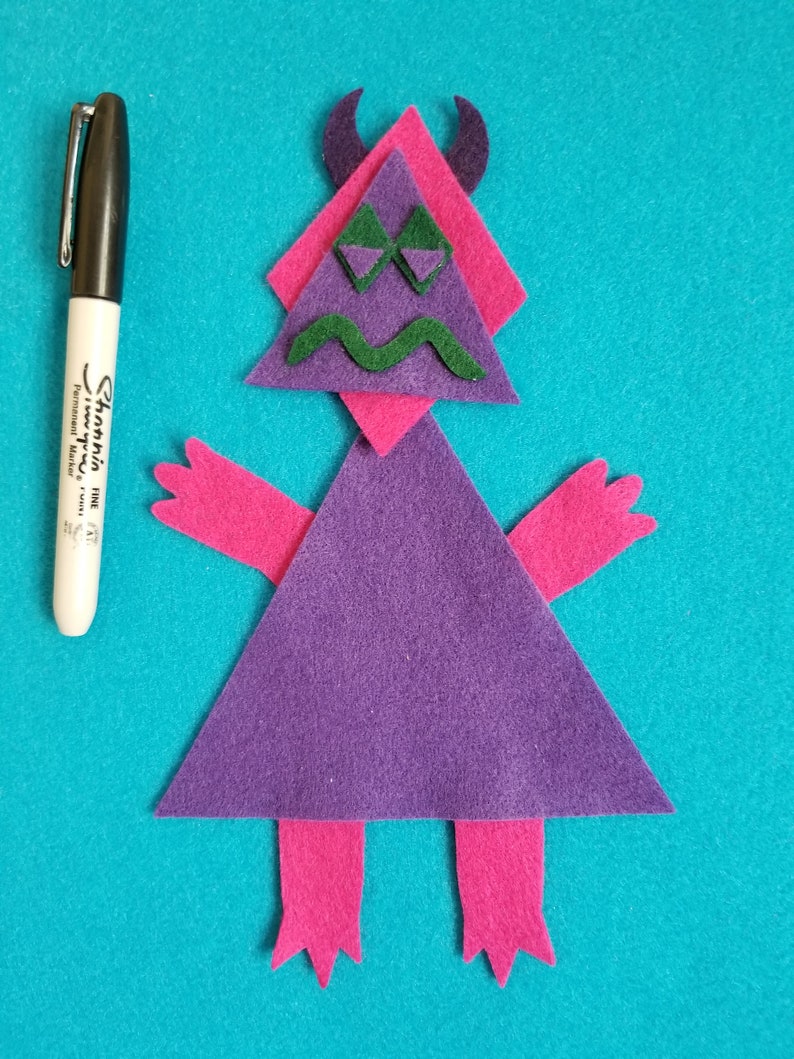 Shapes Felt Board Stories//halloween Monster Felt Board | Etsy