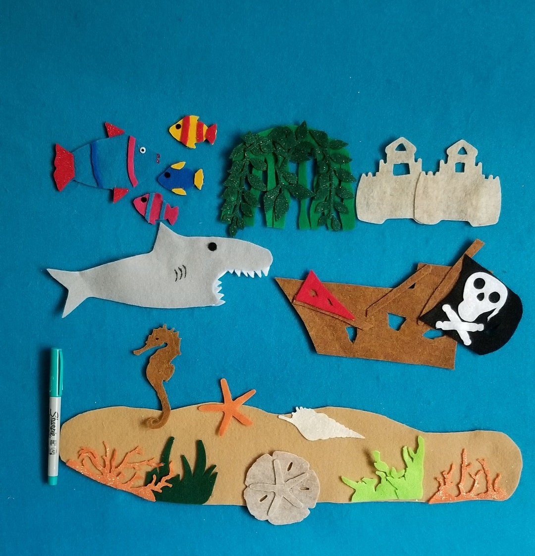 The 3 Little Fish Felt Story//big Bad Shark Felt Board Story//mother's ...