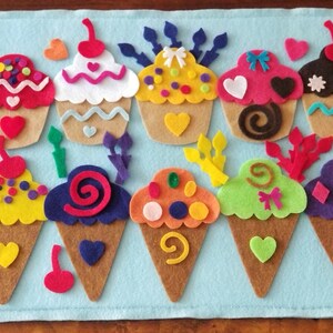 Kids Craft Set 78 Pcs. //felt Board 16" X 12"//ice Cream Kids Felt ...