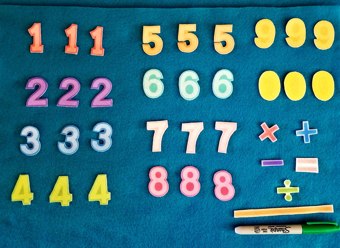 Felt Numbers Math Symbols 36 Pieces//home Schooling Numbers Set//math ...