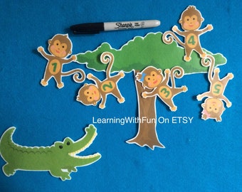 5 Little Monkeys - Etsy