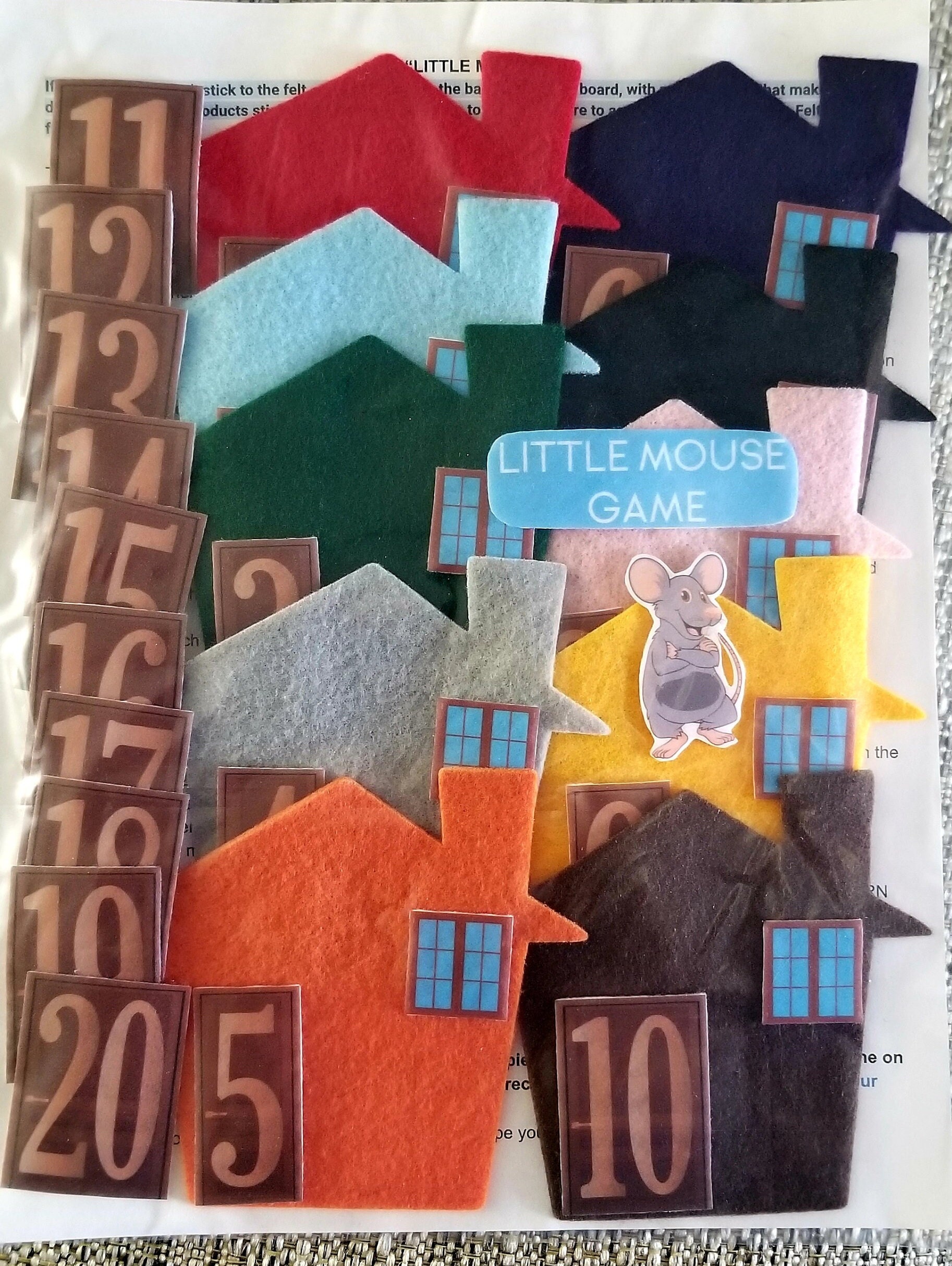 Felt Mouse Hide and Seek Game – Learning Colors, Numbers (2 Mice) - Etsy