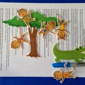 5 Little Monkeys Swinging//felt Board Stories//flannel Board Stories ...