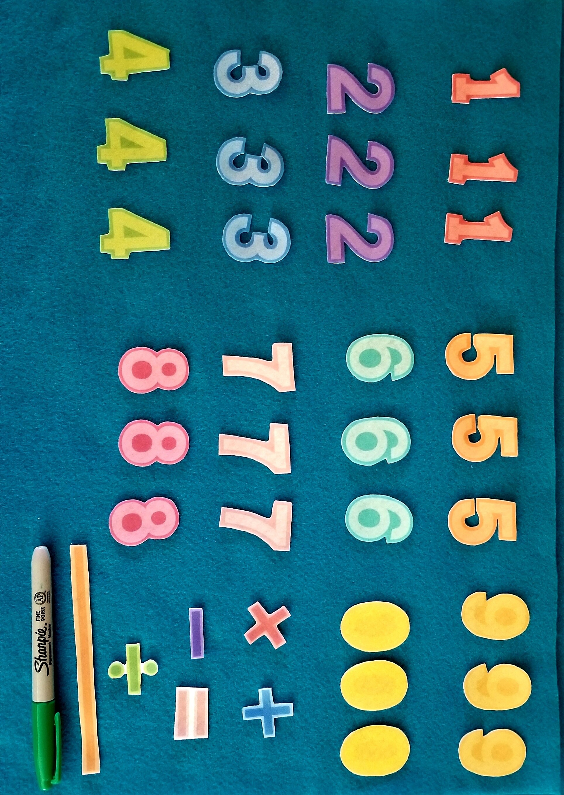 Felt Numbers Math Symbols 36 Pieces//home Schooling Numbers Set//math ...