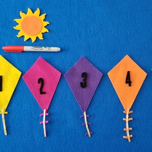 5 Little Kites Felt Stories//5 Kites Felt Stories//numbers Felt Stories ...