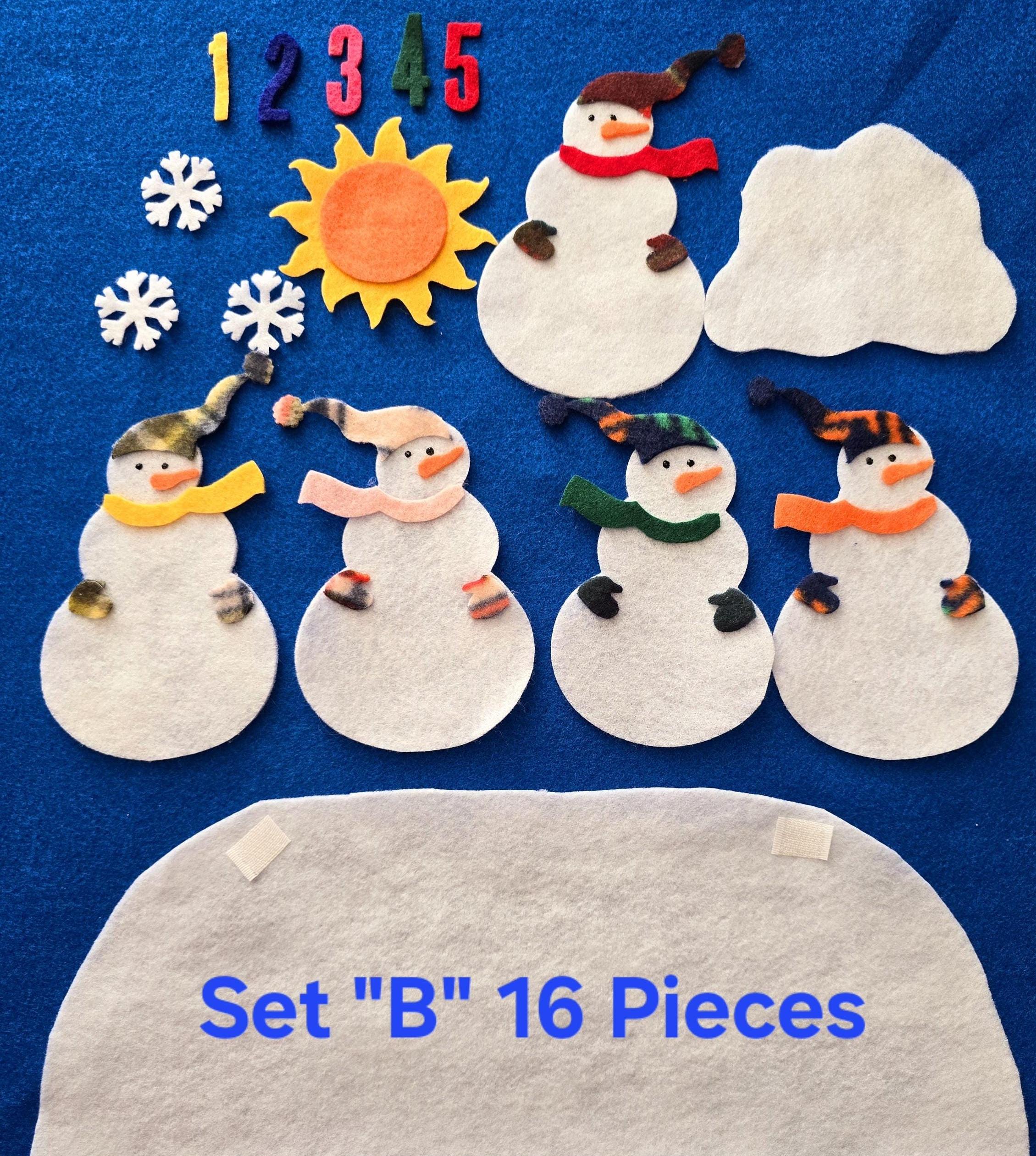 5 Little Snowmen Felt Stories 12 Pieces//5 Snowmen//felt Board Story ...