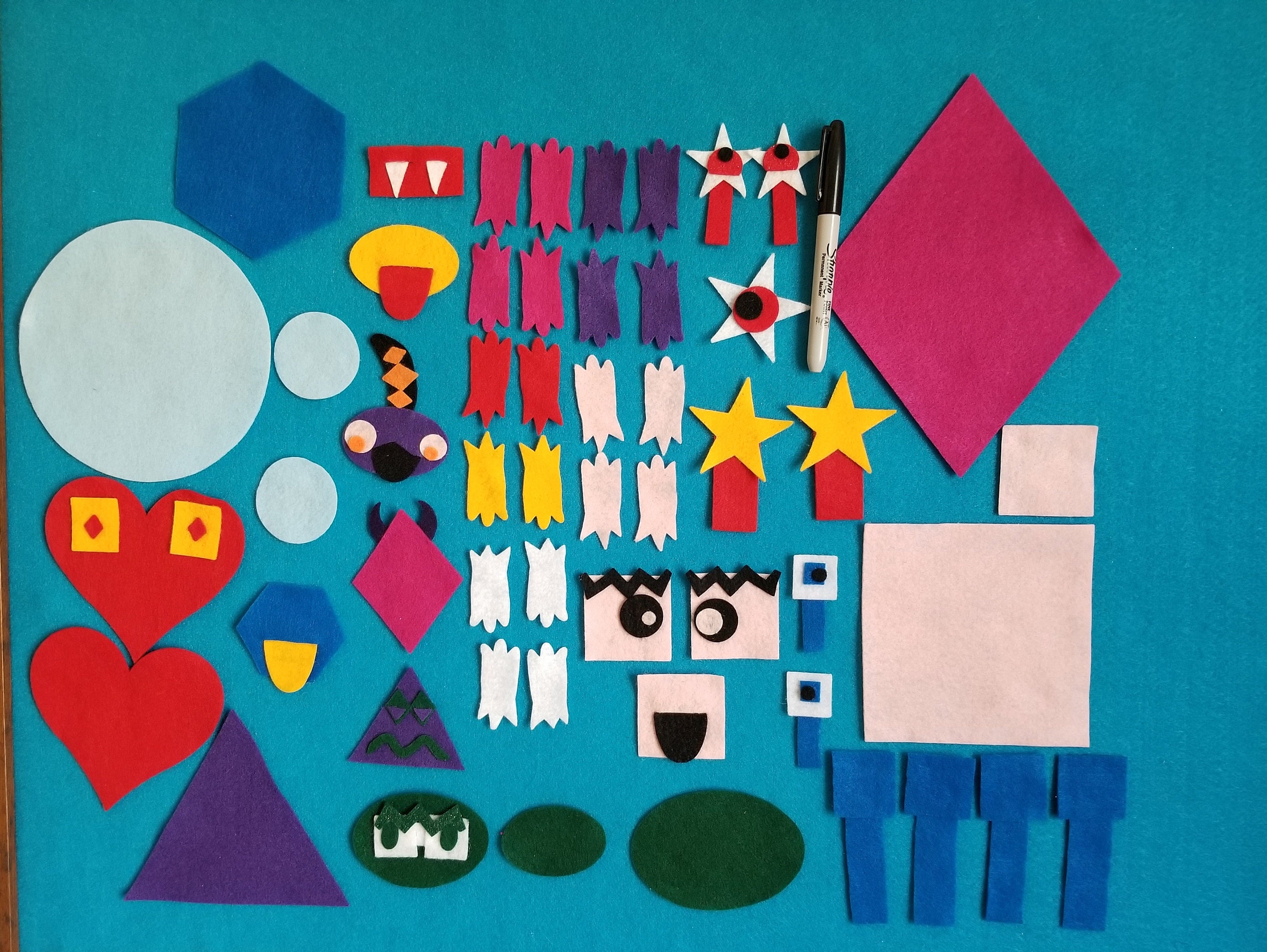 Shapes Felt Board Stories//halloween Monster Felt Board | Etsy