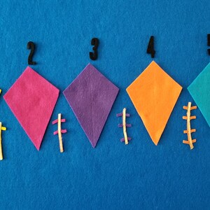 5 Little Kites Felt Stories//5 Kites Felt Stories//numbers Felt Stories ...