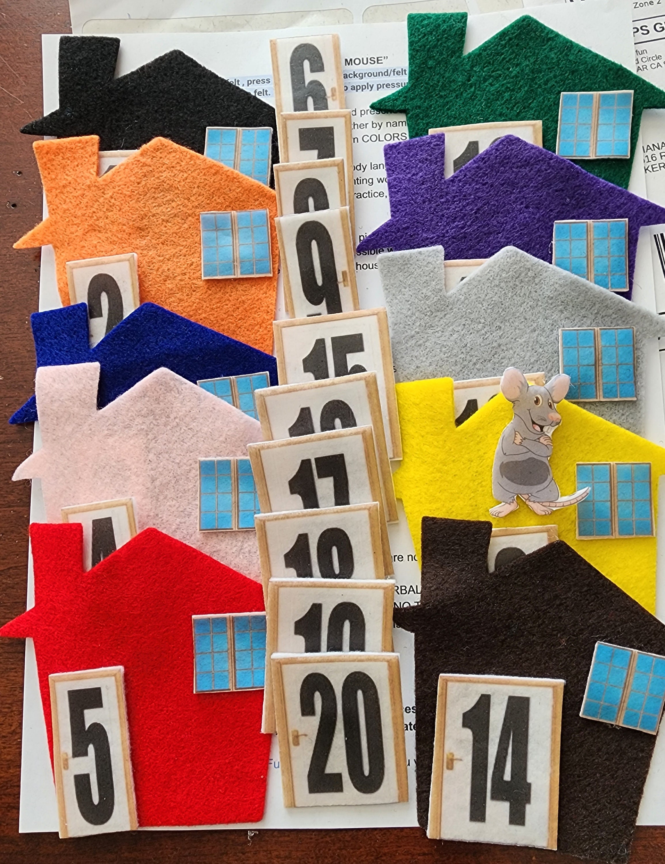 Felt Mouse Hide and Seek Game – Learning Colors, Numbers (2 Mice) - Etsy