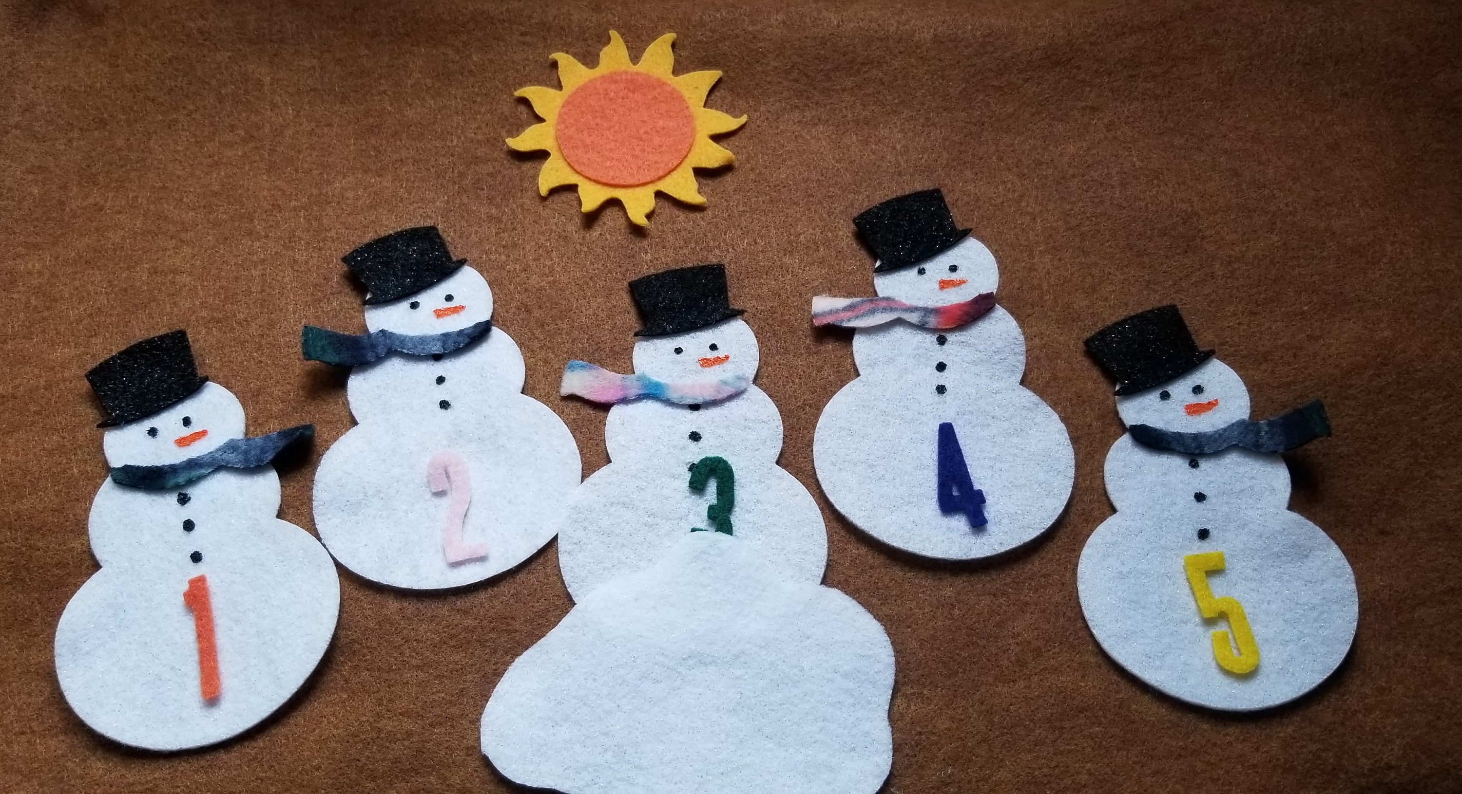 5 Little Snowmen Felt Stories 12 Pieces//5 Little - Etsy