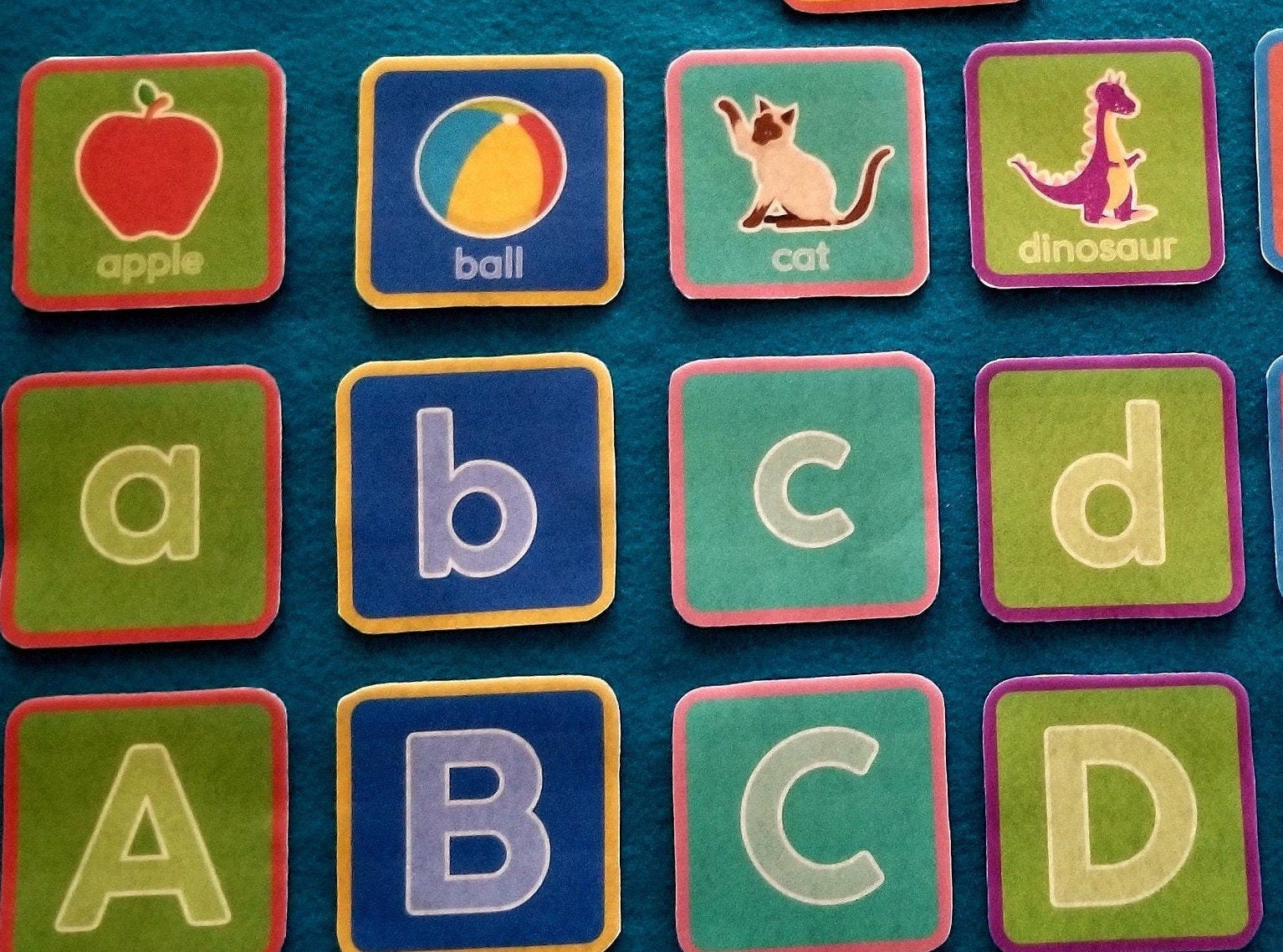 Abc's Felt Blocks Matching Game 58-84 Pieces//abc's - Etsy