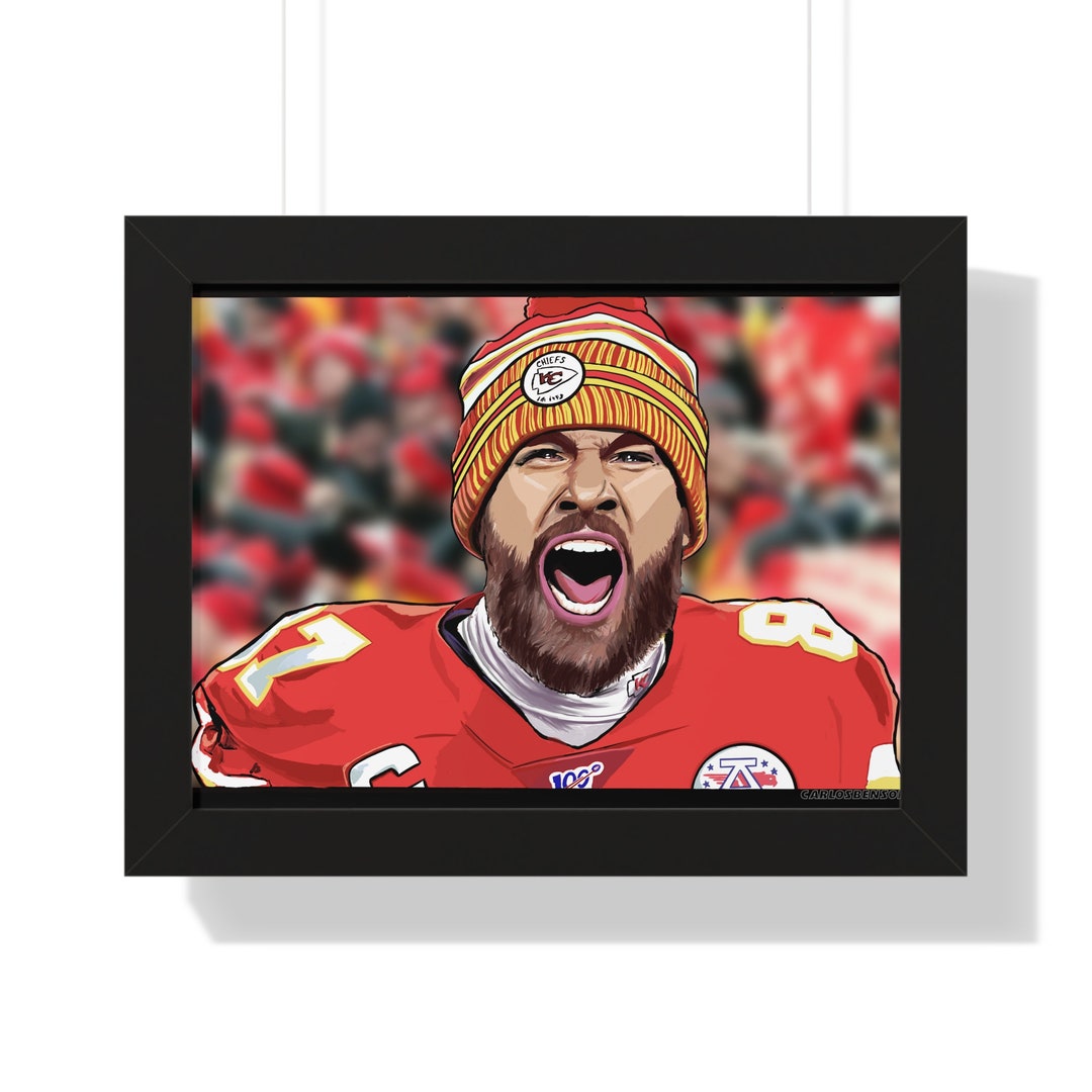 Travis Kelce Artwork Framed Horizontal Poster KC Chiefs NFL - Etsy