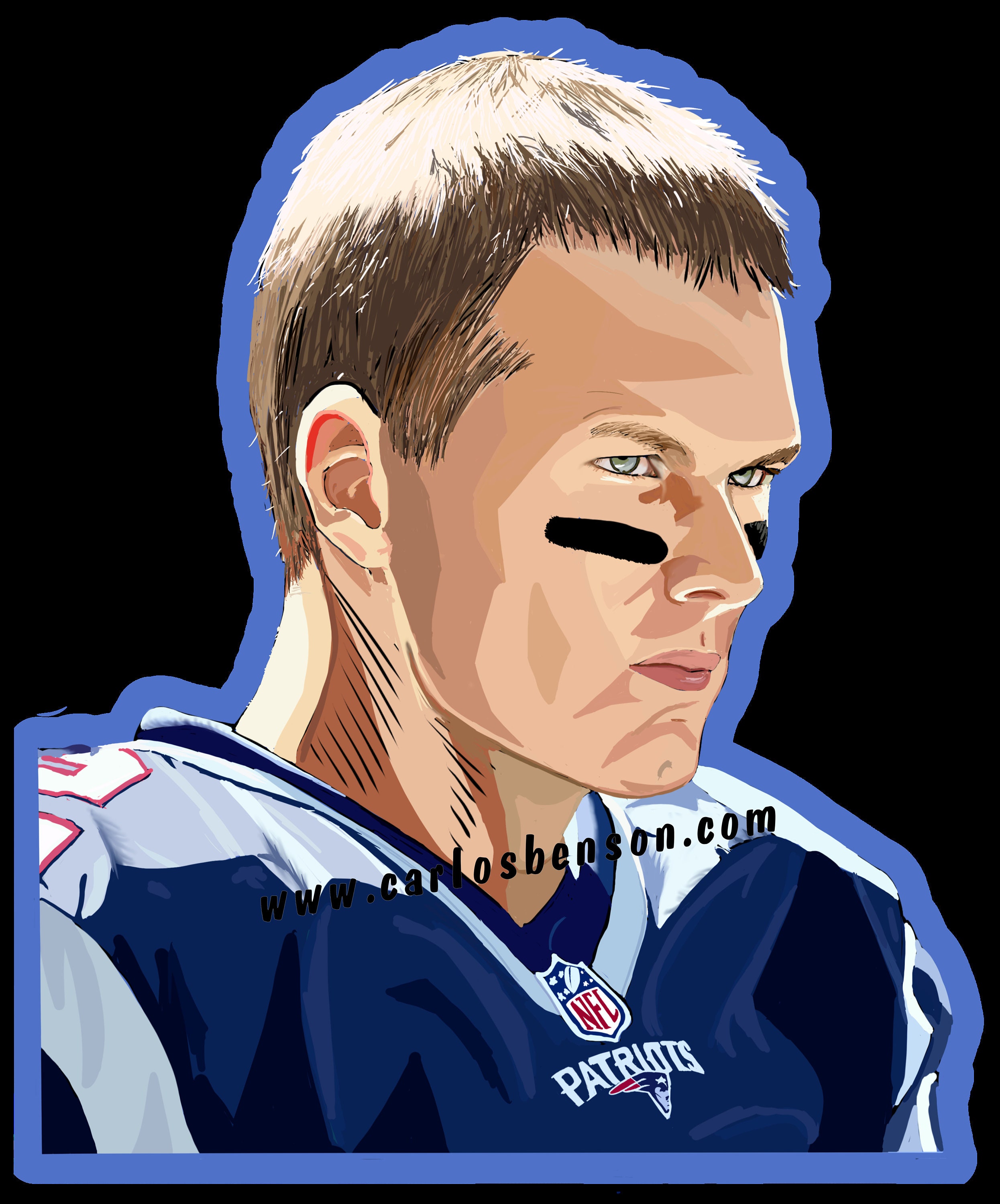 Tom Brady Sticker 12 Original Artwork New England Patriots - Etsy