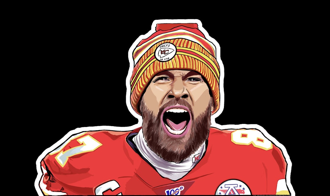 Travis Kelce Sticker! (original Art) KC Chiefs - Etsy