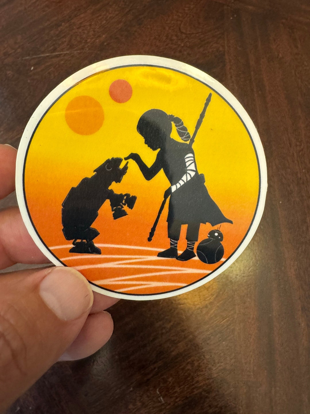A Sticker of a Young Jedi Feeding a Baby AT-AT. Star Wars! Teacher ...