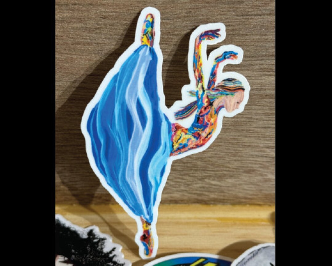 Sticker! Colorful Leaping Ballerina Vinyl Sticker! Original Art by ...