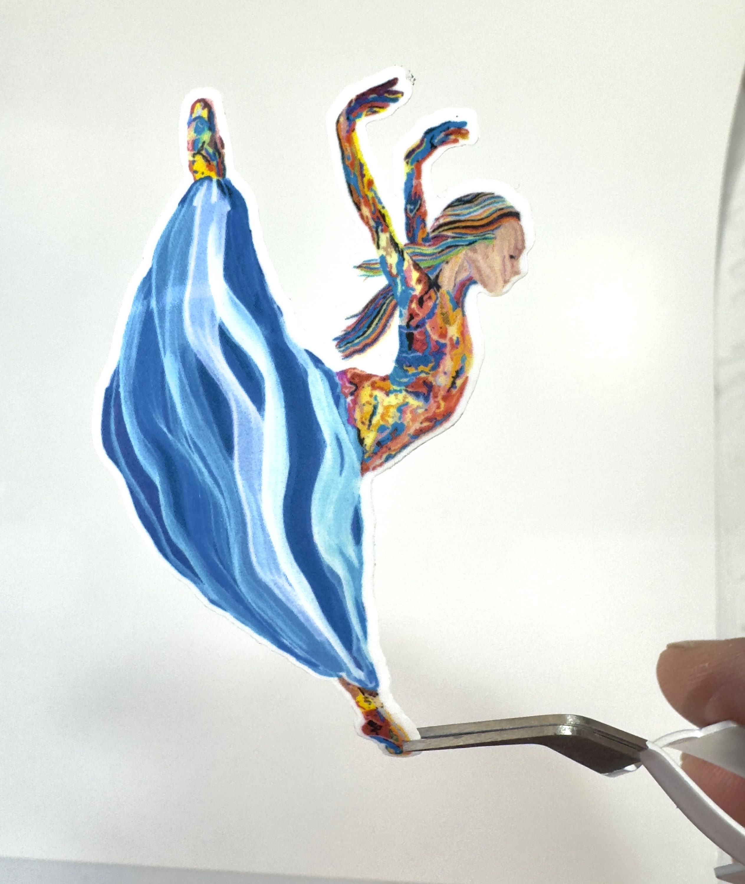 Sticker Colorful Leaping Ballerina Vinyl Sticker Original Art by Carlos ...