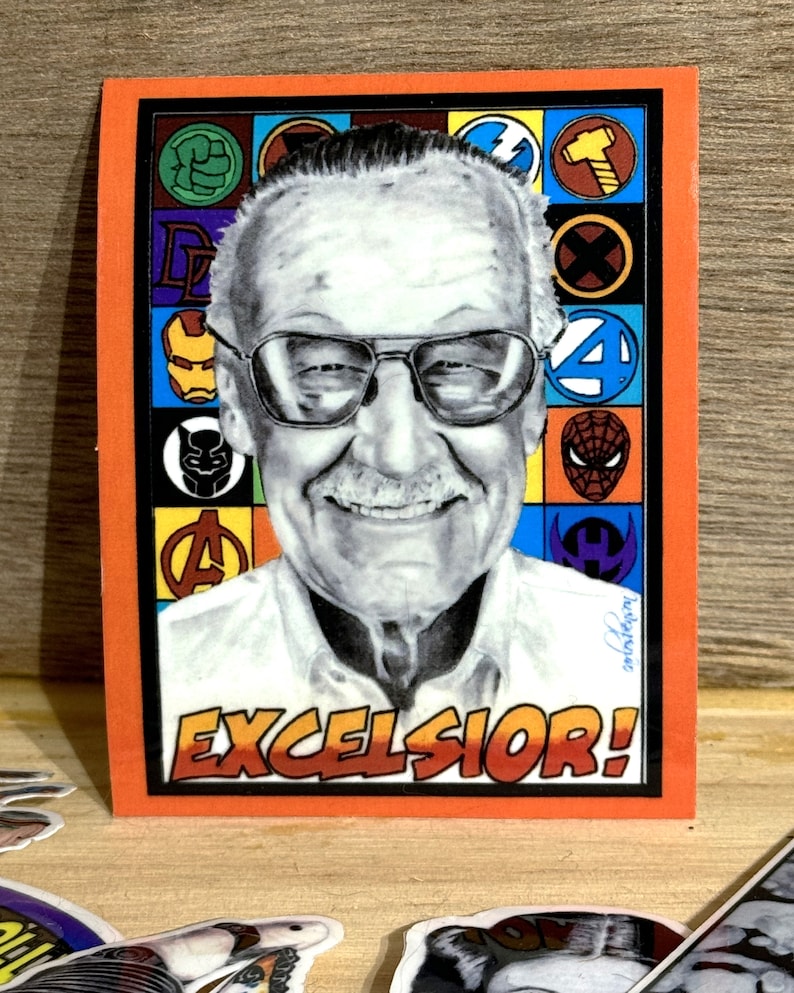 Stan Lee Sticker! an Original Drawing! Pencil and Marker. Excelsior! - Etsy
