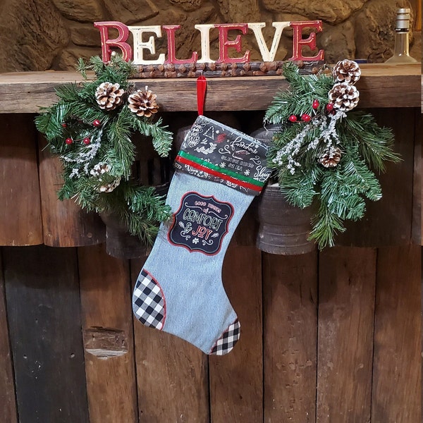 Denim Stocking - Etsy