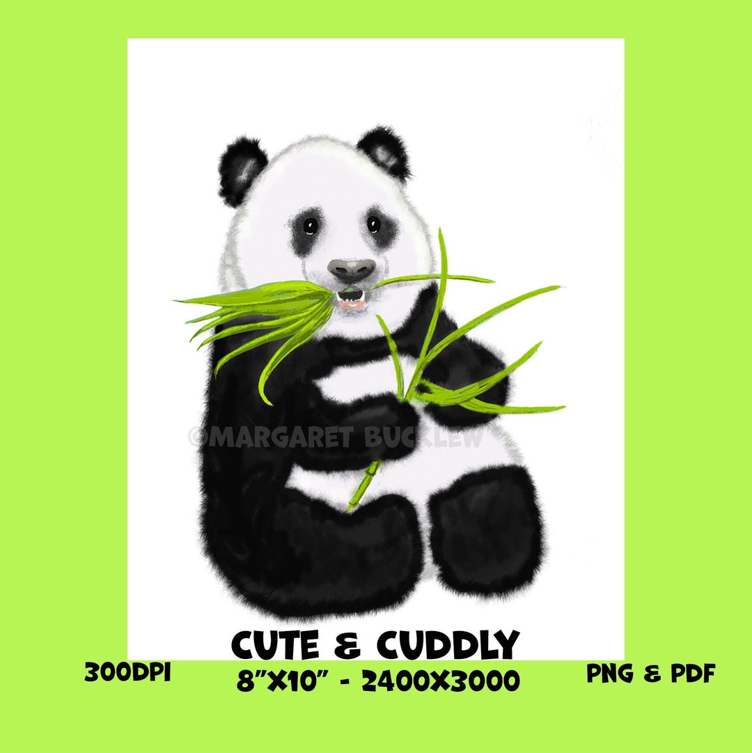 Cute Panda Bear Printable, Instant Download, Digital Download, Cute ...