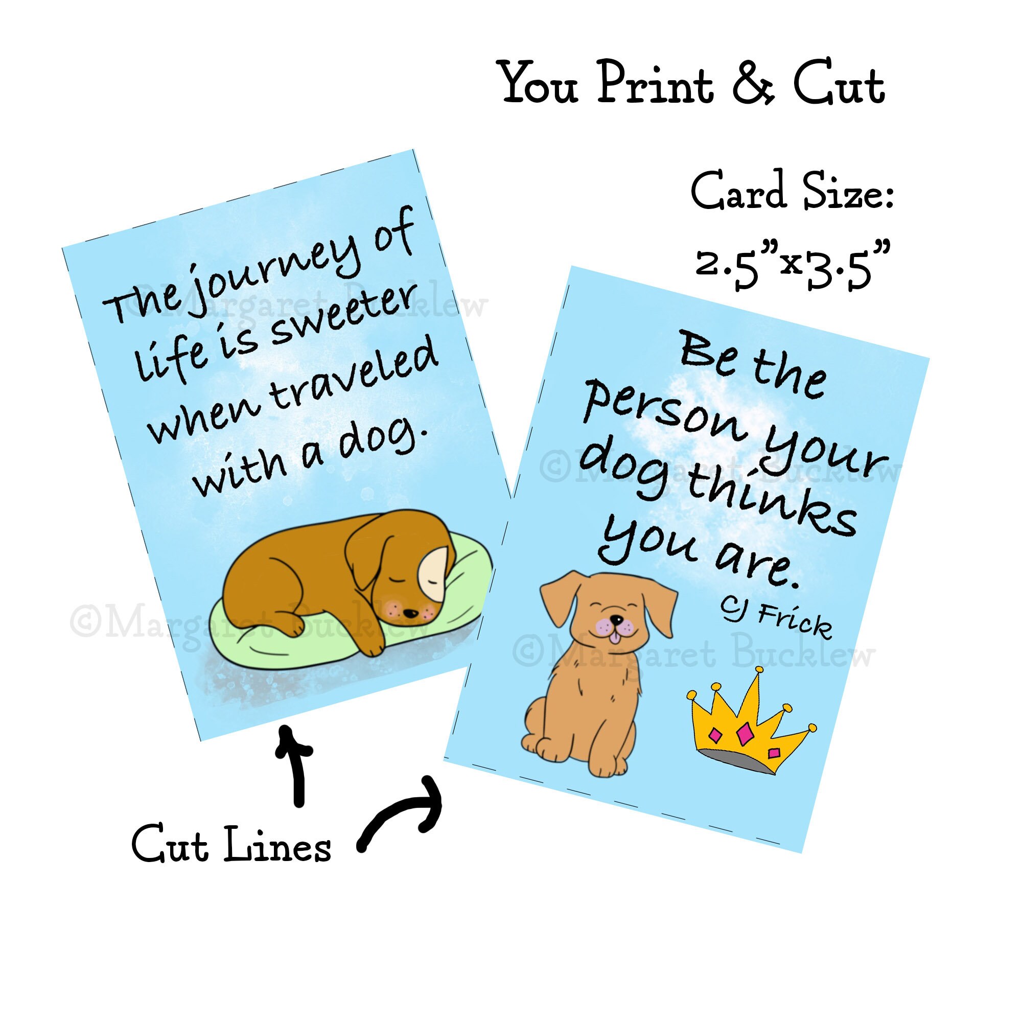 Printable ACEO Cut Dog Quotes | Instant Downloading | Scrapbooking ...