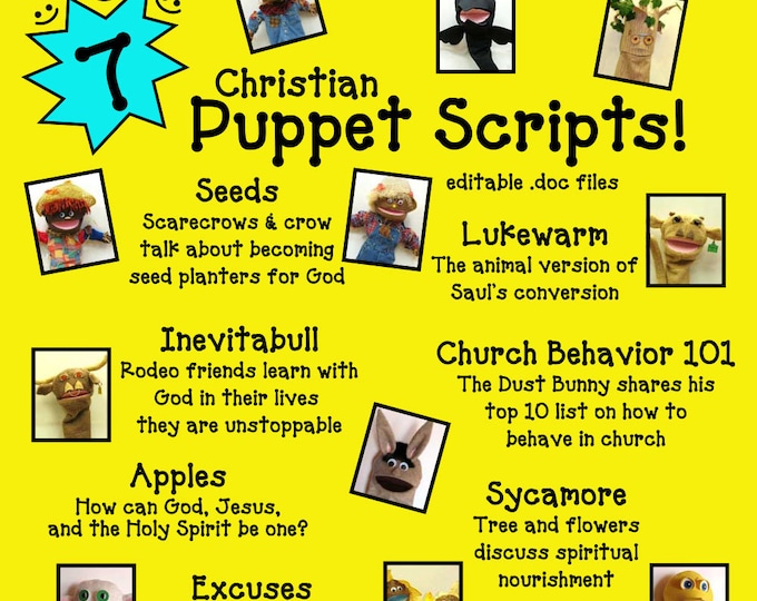 Christian Puppet Scripts, 7 Puppet Skits, Fully Editable .doc Files ...