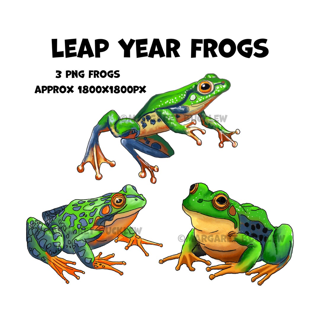 Clipart Frogs, Leap Year Frogs, Whimsical Frogs, Colorful Frogs Clipart ...