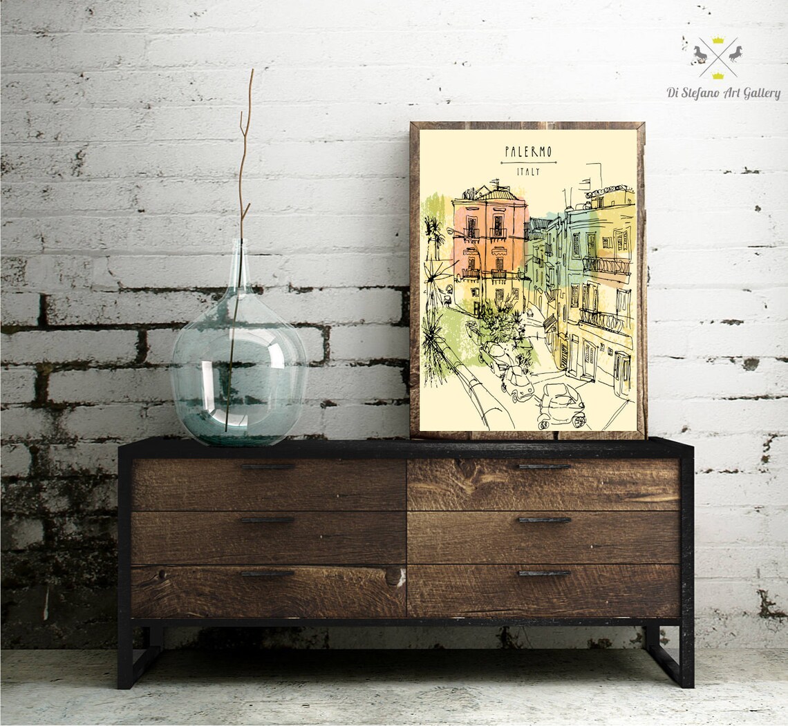 Palermo Print,palermo Painting,palermo Italy,italy Wall Art, Sicily ...