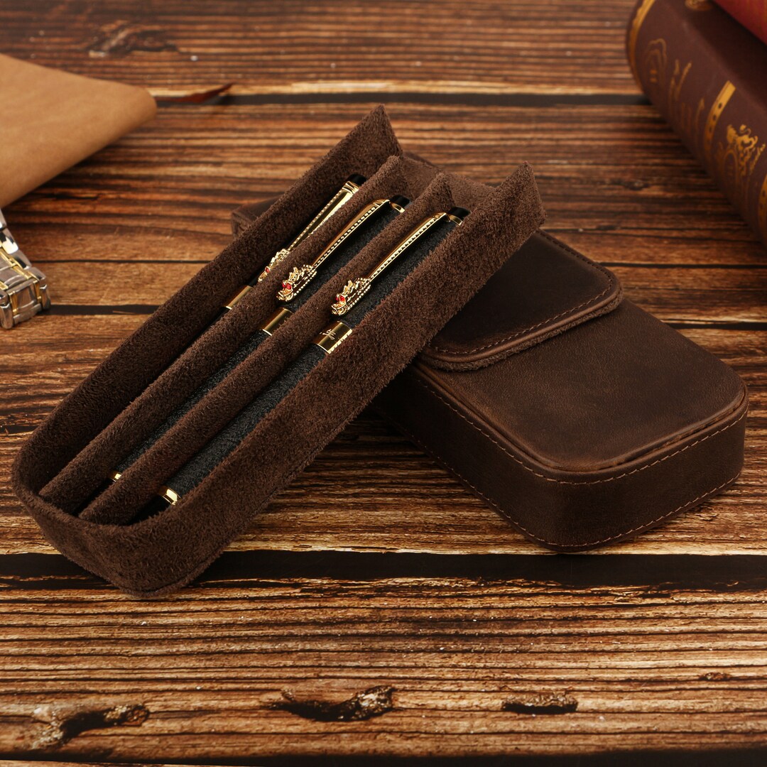 Personalized Pencil Case 3 Slots Fountain Pen Case Large Capacity ...