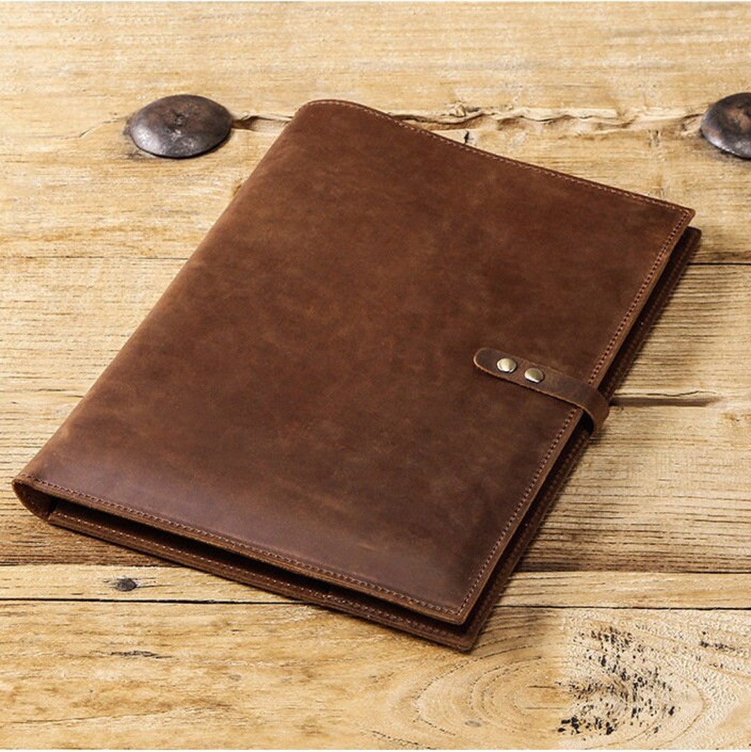 Personalized Leather iPad Portfolio Tablet Protect Cover Custom Leather MacBook Bag Notepad Case ...