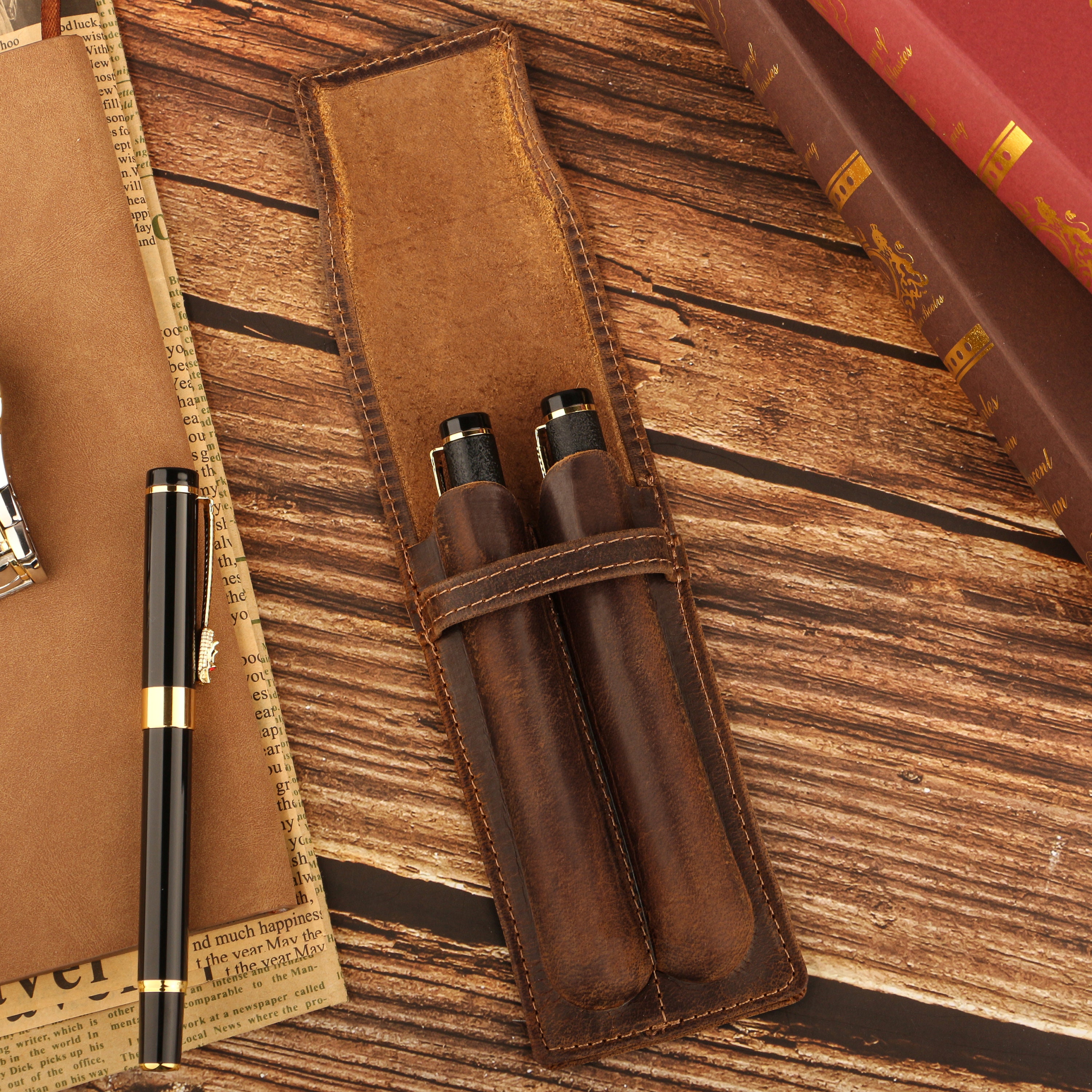 Personalized Leather Pen Case Aesthetic Leather Pen Holder - Etsy