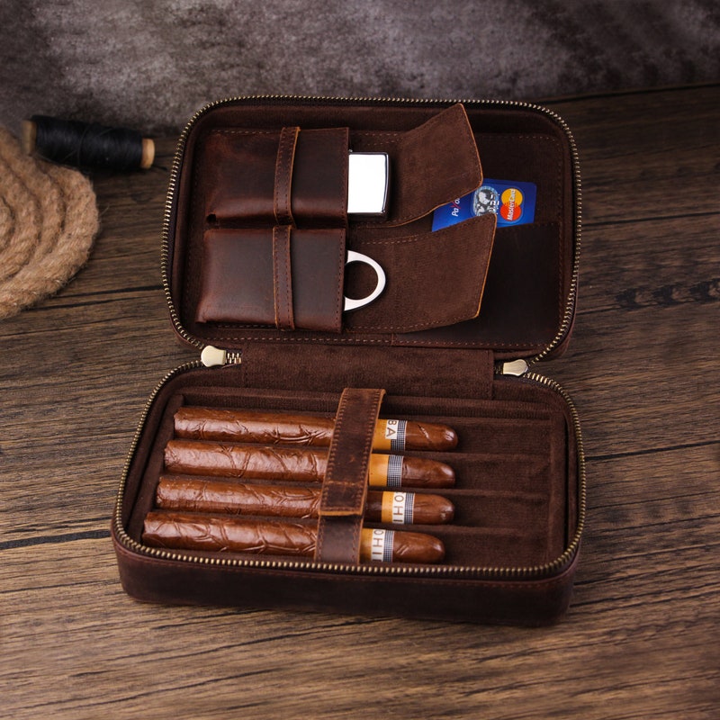 Leather Cigar Case - Etsy