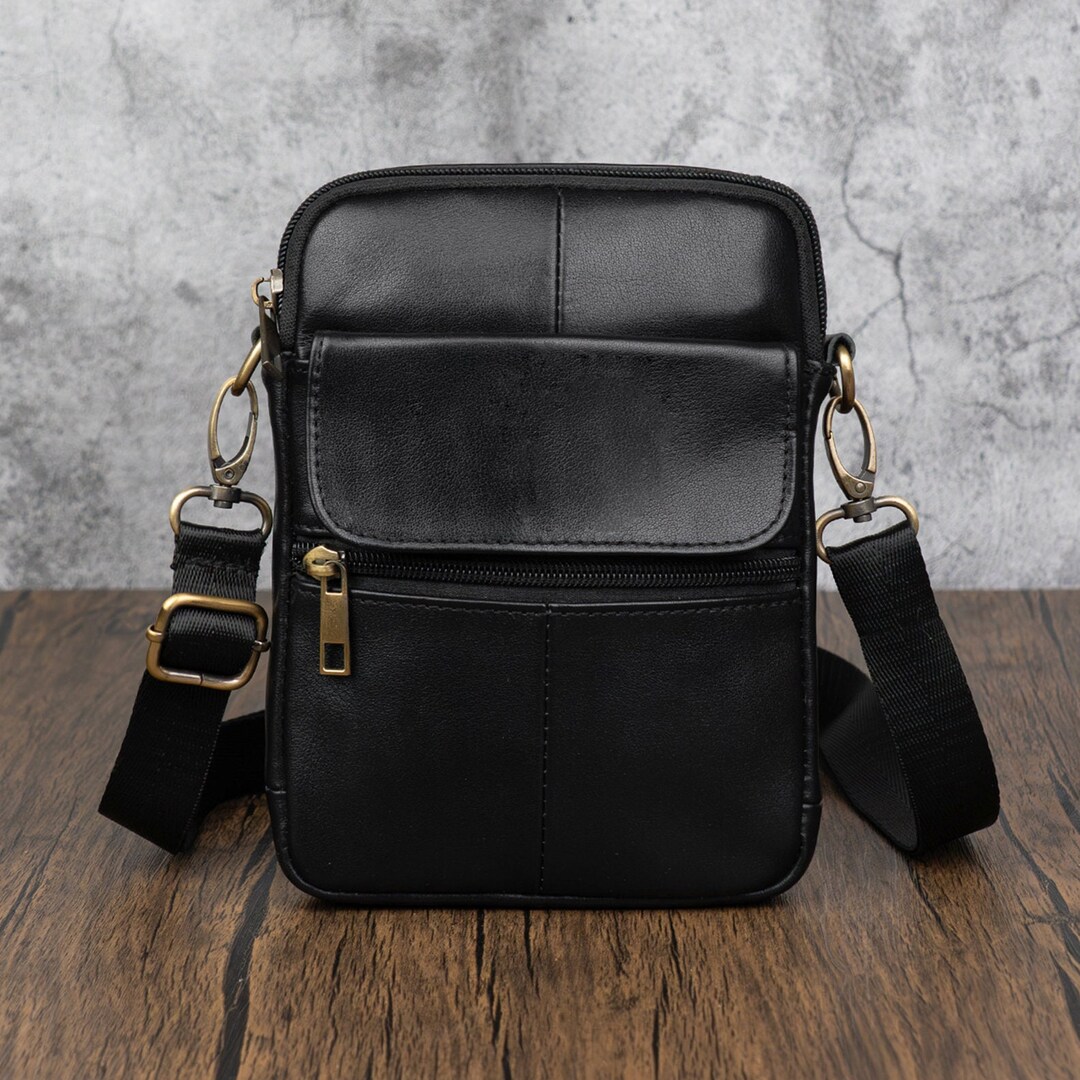Black Small Shoulder Bag With Multi Pockets for Men Ladies High Quality ...