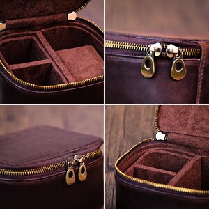 Genuine Leather Luxury Watch Storage Box for 2 Watches Crazy Horse ...