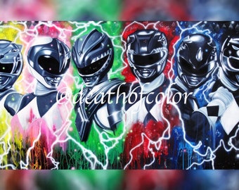 Power Rangers 8-bit Pixel Hand-pulled Silkscreen Print - Etsy