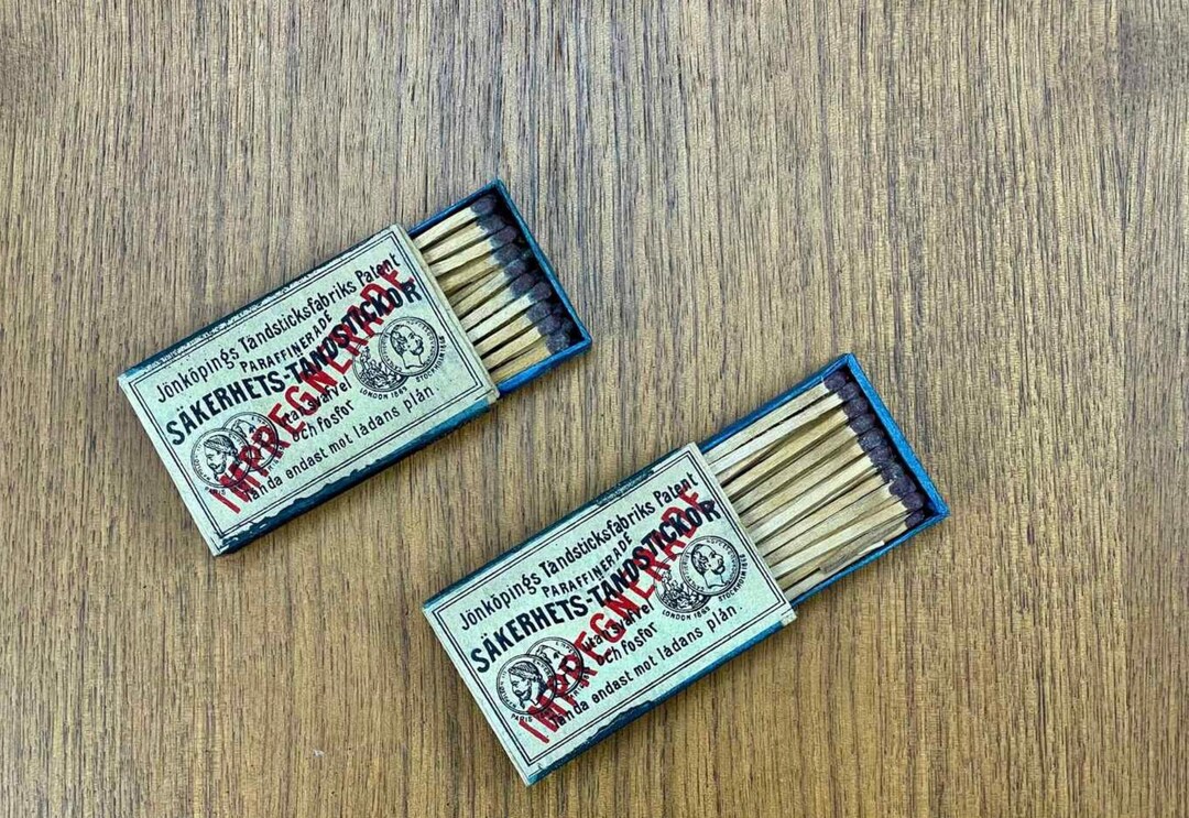 2 Small Vintage Swedish Matchesboxes With Matches by Jönköpings ...