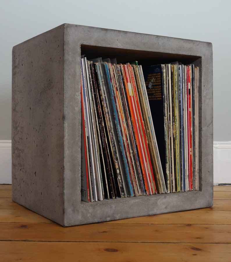 Solid Concrete Storage Cube for Lp Vinyl Record - Etsy