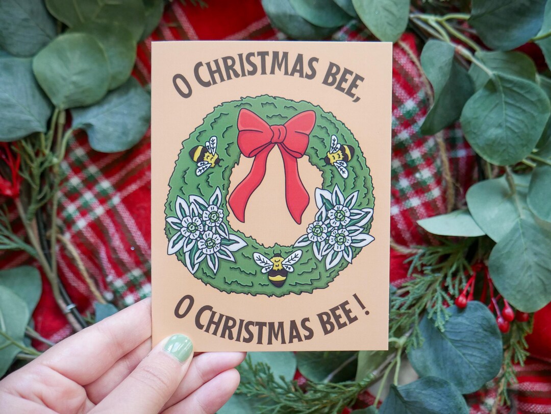 Christmas Bees Greeting Card - Etsy