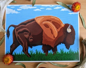 Electric Bison 8.5x11 Print - Etsy