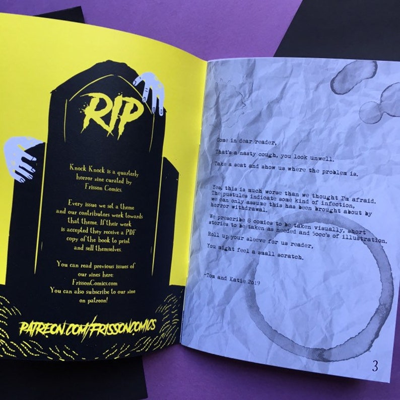 Knock Knock Horror Zine Pestilence Edition. Horror Comic Art - Etsy