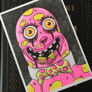 Mr. Blobby Risograph Blobby Horror Art Print A5 (148x210 Mm) - Etsy