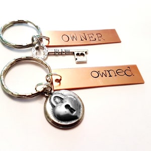 Owned and Owner Keychain Set BDSM Ddlg Master Slave Dom Sub Sir Kitten ...