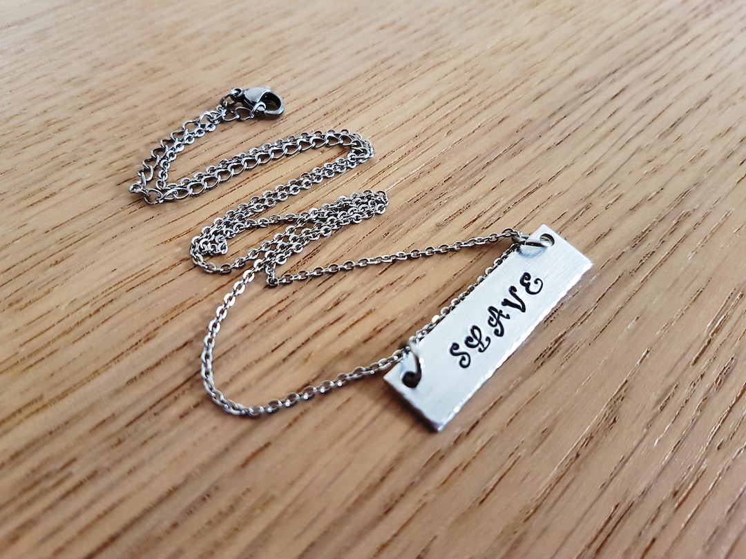 Slave Bar Necklace BDSM Day Collar Master Dom Sub Ddlg Kinky Daddy Little Submissive Rectangle ...