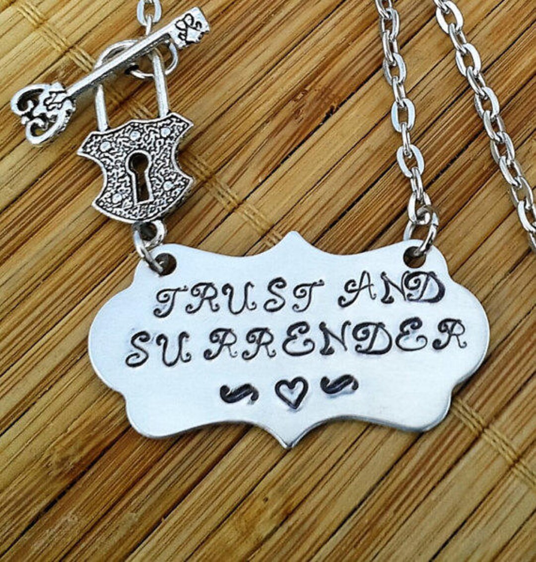 Trust and Surrender Necklace Padlock and Key Collar Sub Dom Master ...